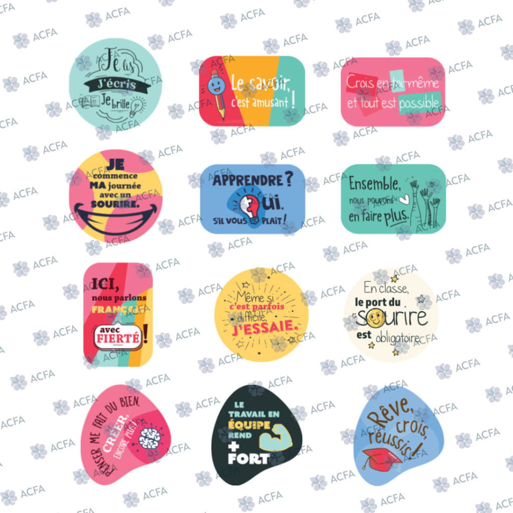 Set of 12 posters - Positive Expressions - ACFA