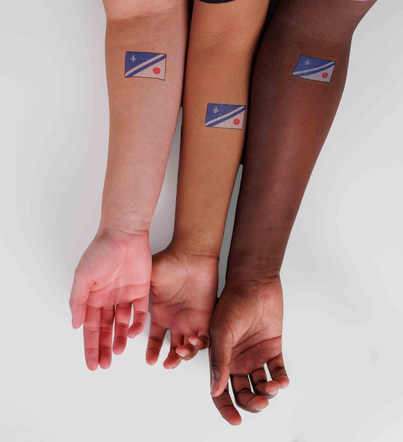 Tattoo featuring the Franco-Albertan flag- Rectangular format - ACFA